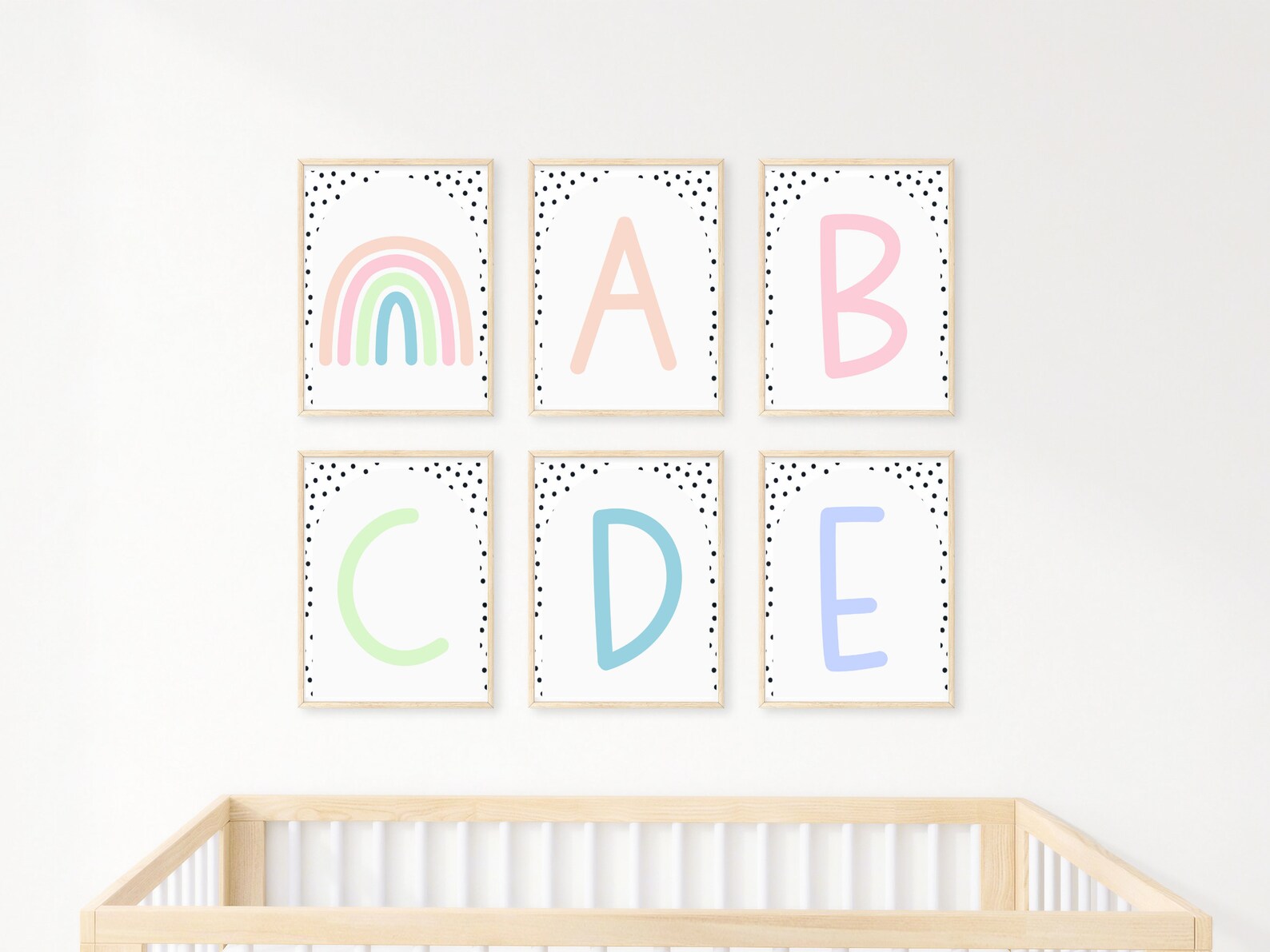 Pastel Rainbow Alphabet Posters Printable Wall Art Nursery | Etsy