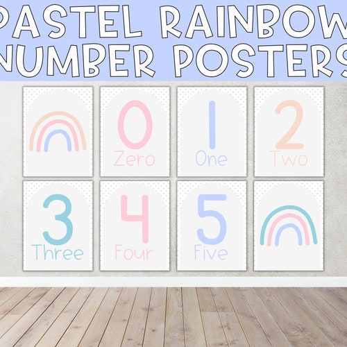 Pastel Rainbow Shape Posters Classroom Decor Educational - Etsy