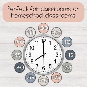 Boho Classroom Clock Labels | Boho Clock Numbers, Boho Rainbow ...