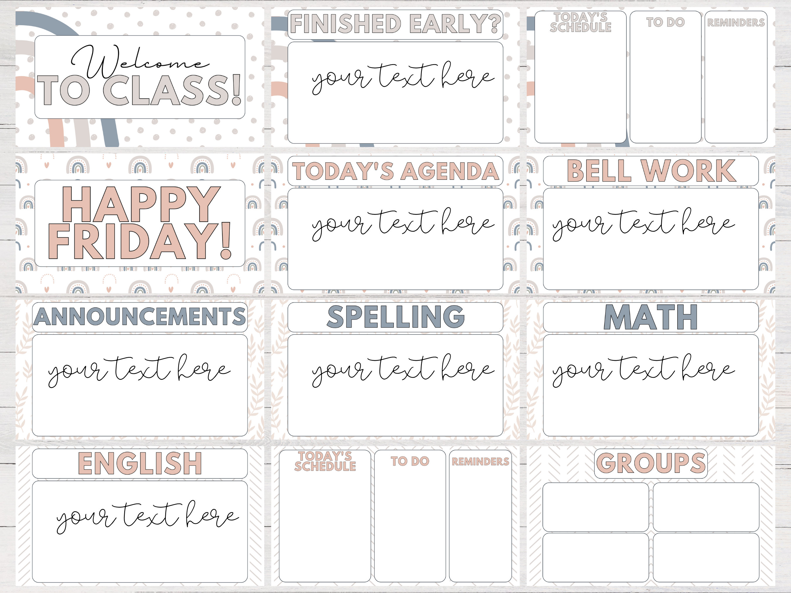 Boho Slides Templates | Boho Rainbow Classroom Decor, Powerpoint Slides ...
