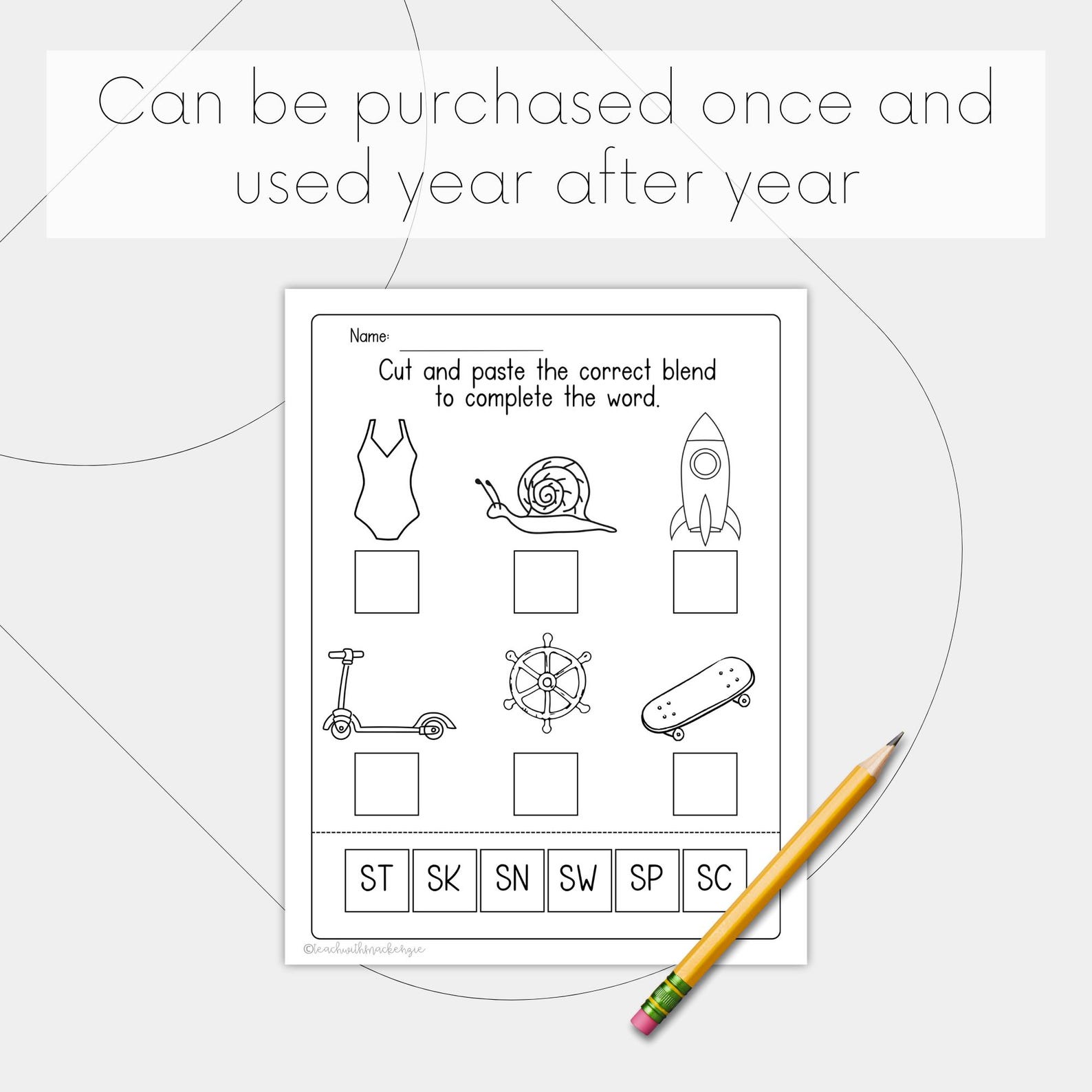 S-blends Worksheets for First Grade, 10 Printable Beginning Blends ...