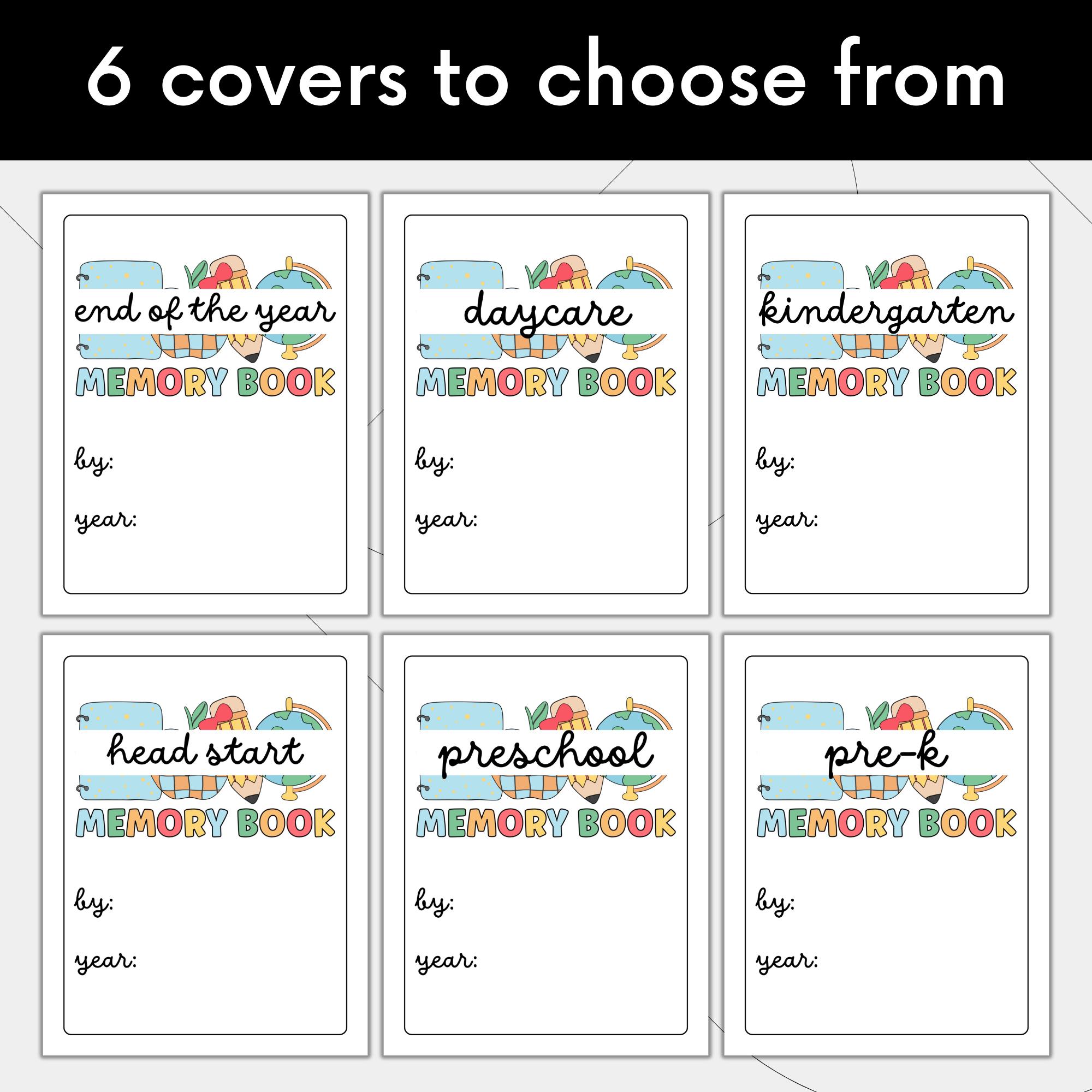 End of the Year Memory Book for Preschool, Kindergarten | Printable End ...