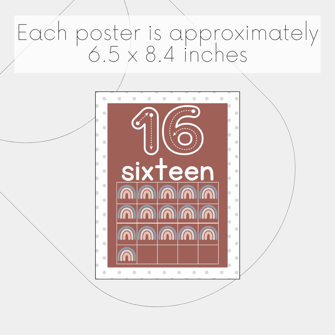 Boho Rainbow Numbers Posters for Boho Classroom Decor, Classroom ...