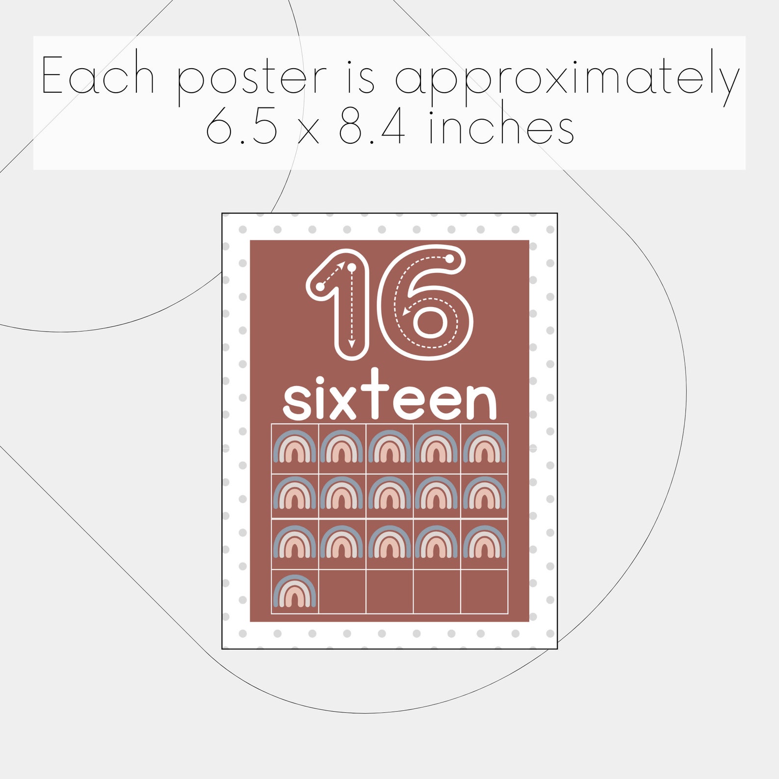 Boho Rainbow Numbers Posters for Boho Classroom Decor, Classroom ...