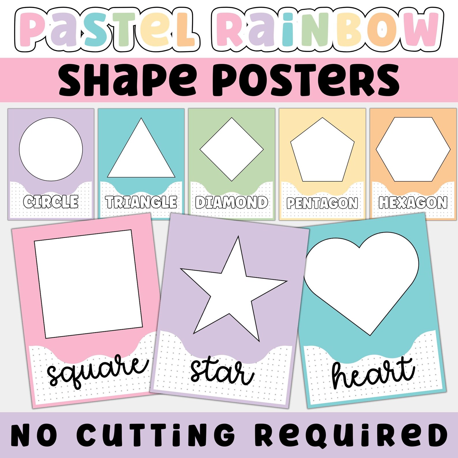 Printable Pastel Rainbow Shape Posters | Classroom Decor, Educational ...