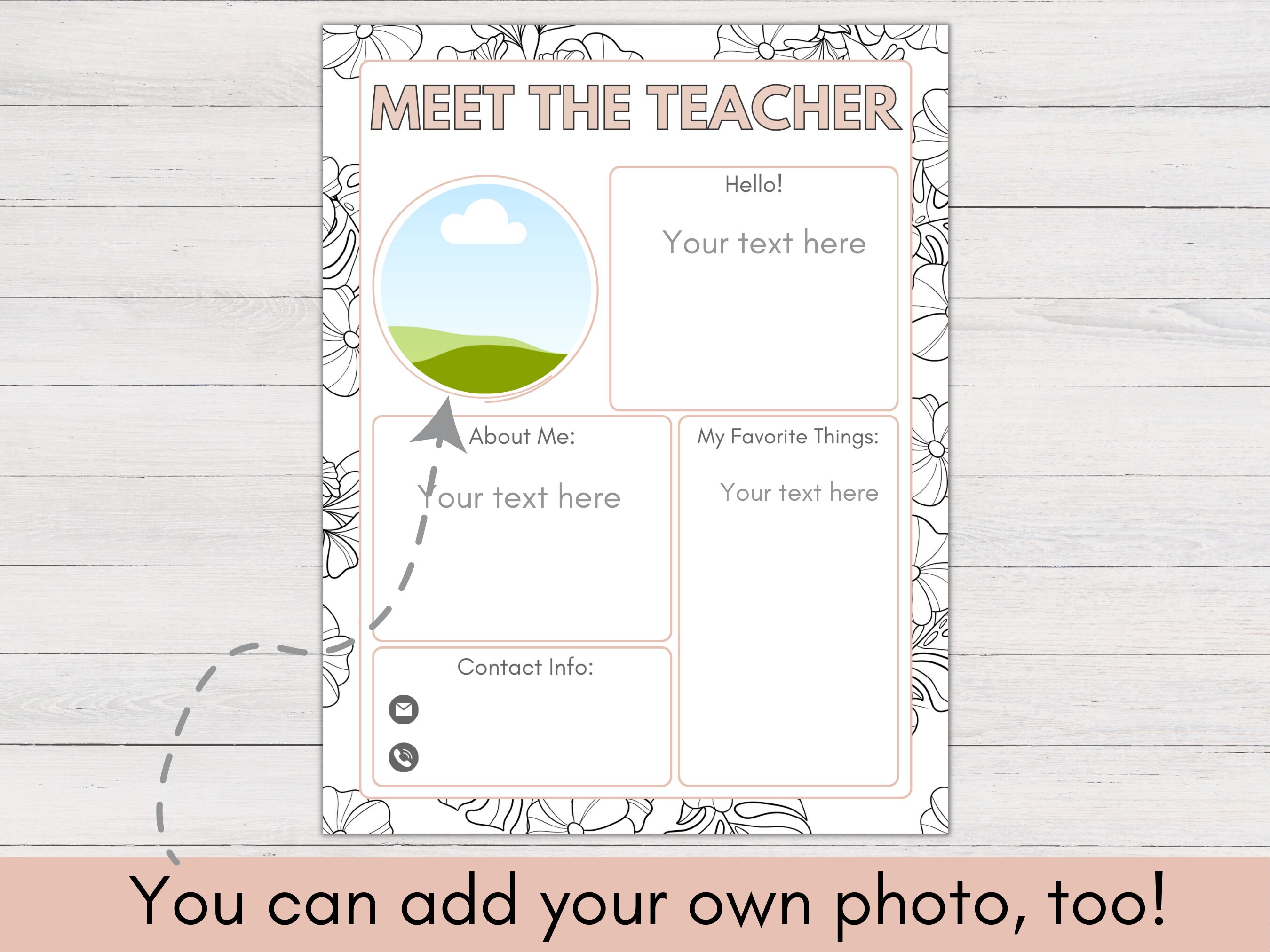 Floral Meet the Teacher Template | Back to School, Teacher Template ...