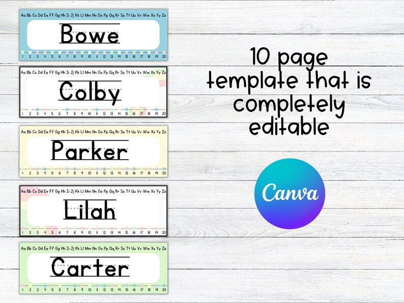 Pastel Rainbow Desk Name Tags | Editable | Classroom Decor, Back to ...