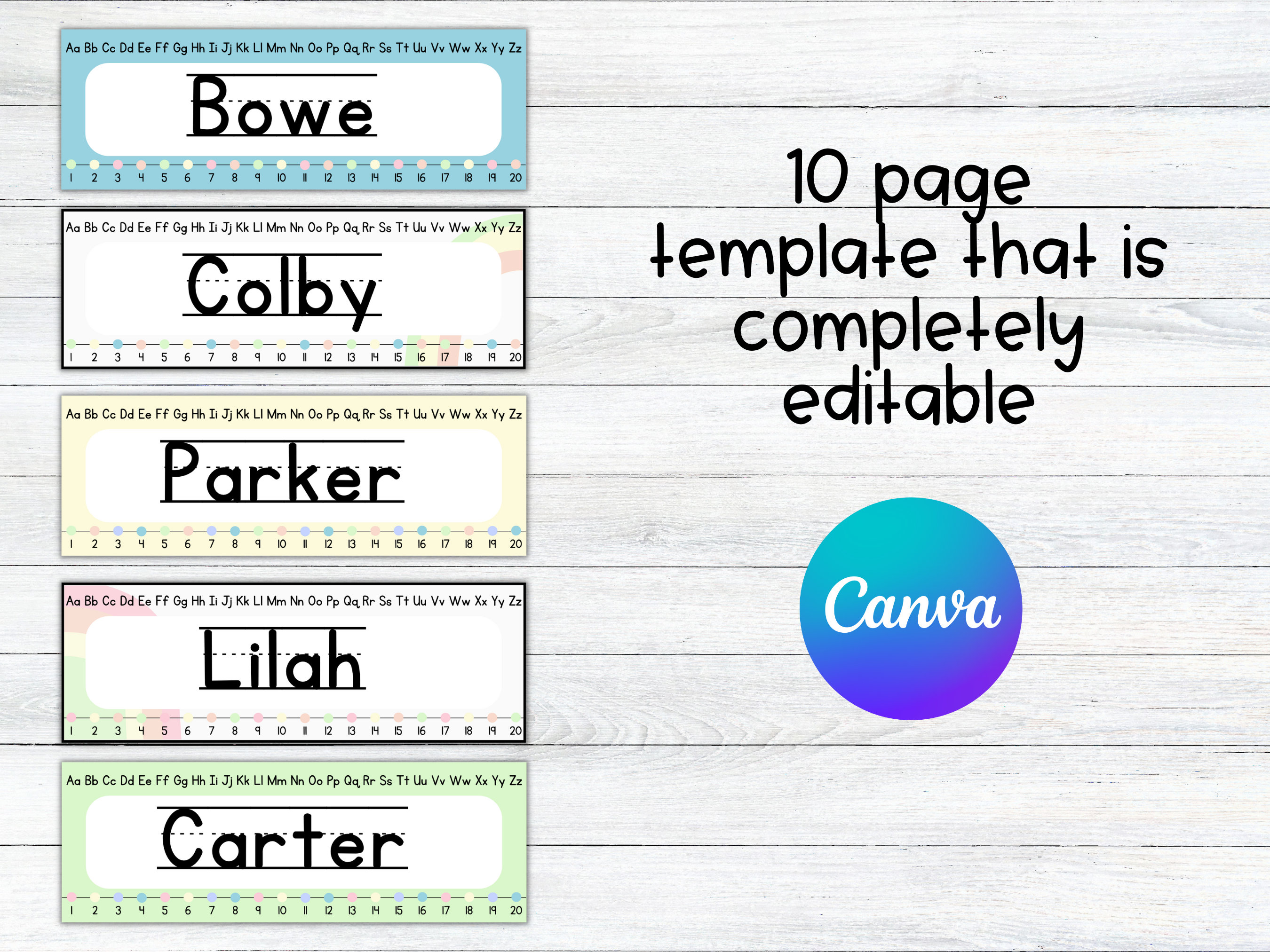 Pastel Rainbow Desk Name Tags | Editable | Classroom Decor, Back to ...