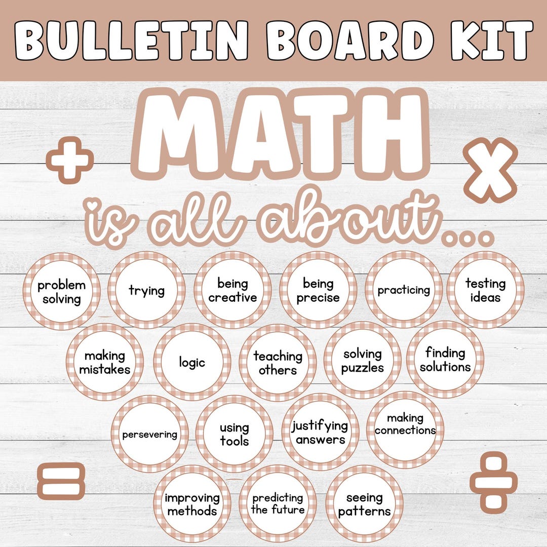 Math is All About Bulletin Board Kit | Neutral Math Classroom Decor ...