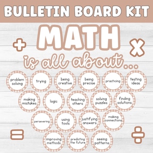 Math is All About Bulletin Board Kit | Neutral Math Classroom Decor ...