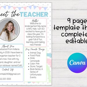 Editable Meet the Teacher Template Pastel Rainbow Back to School ...
