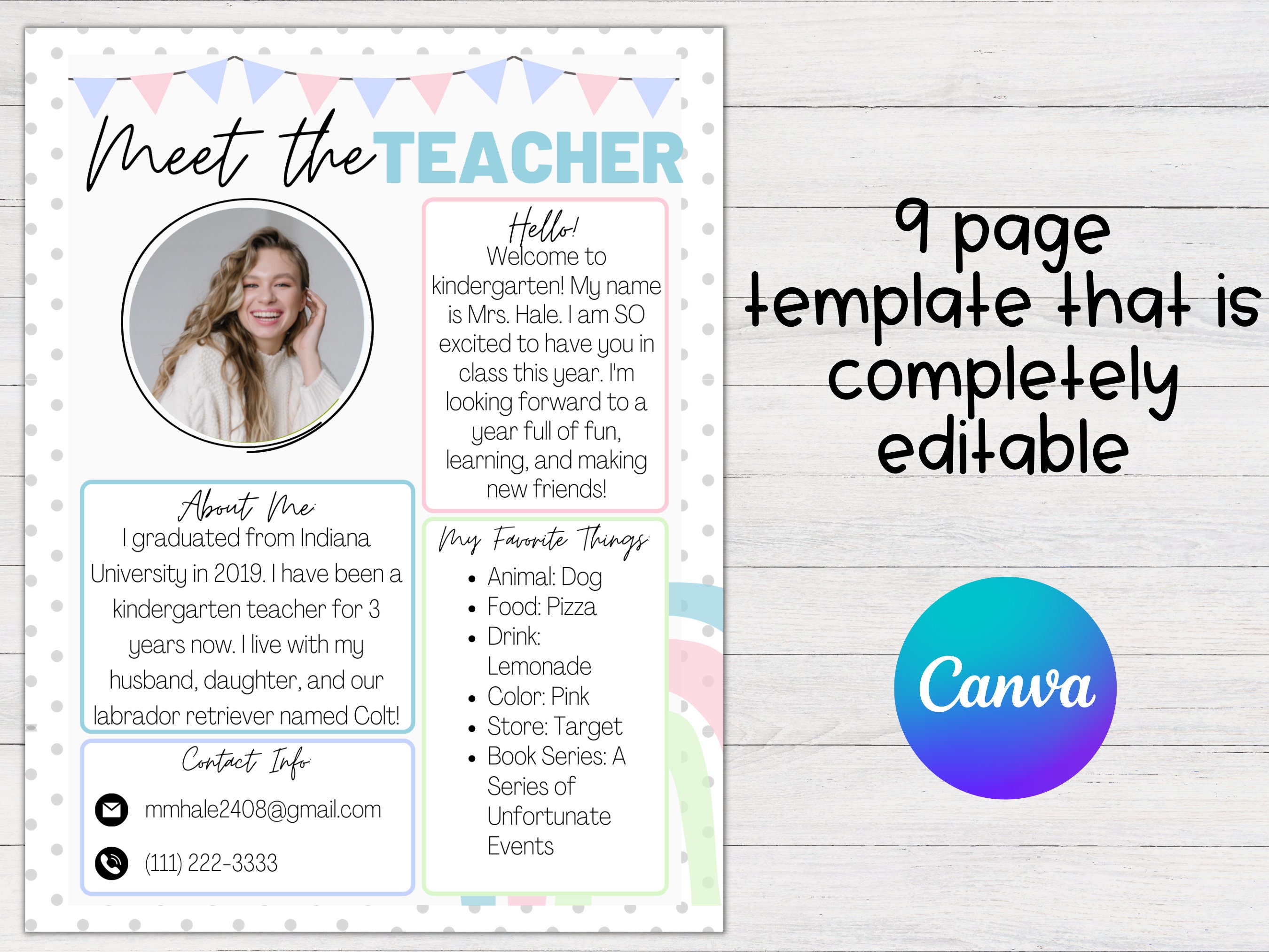 Editable Meet the Teacher Template Pastel Rainbow Back to - Etsy