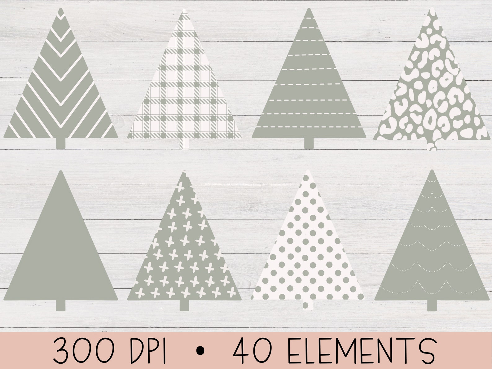 Christmas Tree Clipart | Boho Rainbow Christmas Clipart, Boho Christmas ...