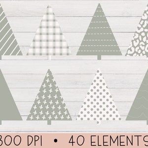 Christmas Tree Clipart | Boho Rainbow Christmas Clipart, Boho Christmas ...