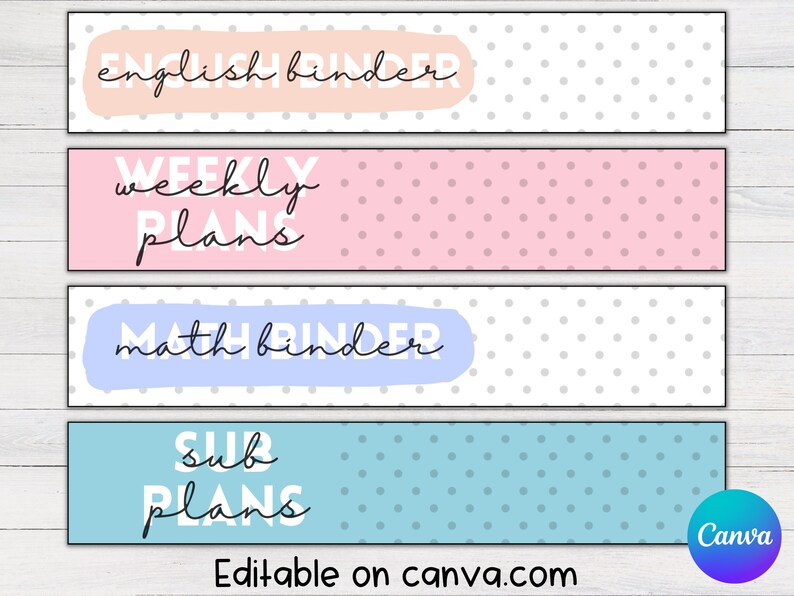 Editable Binder Covers Pastel Rainbow Printable Binder - Etsy