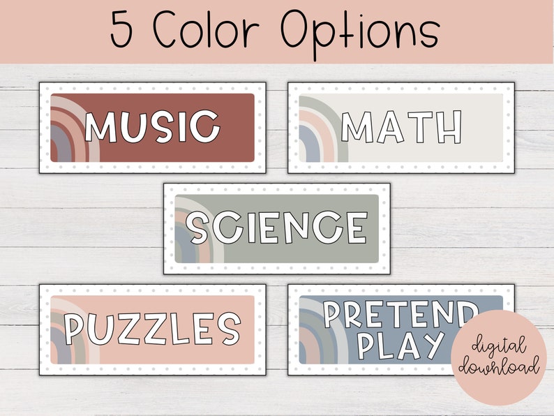 Center Signs Boho Rainbow Center Signs Printable Center - Etsy