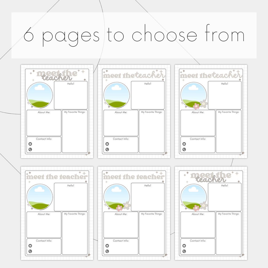 Editable Meet the Teacher Template, Neutral Retro Back to School ...