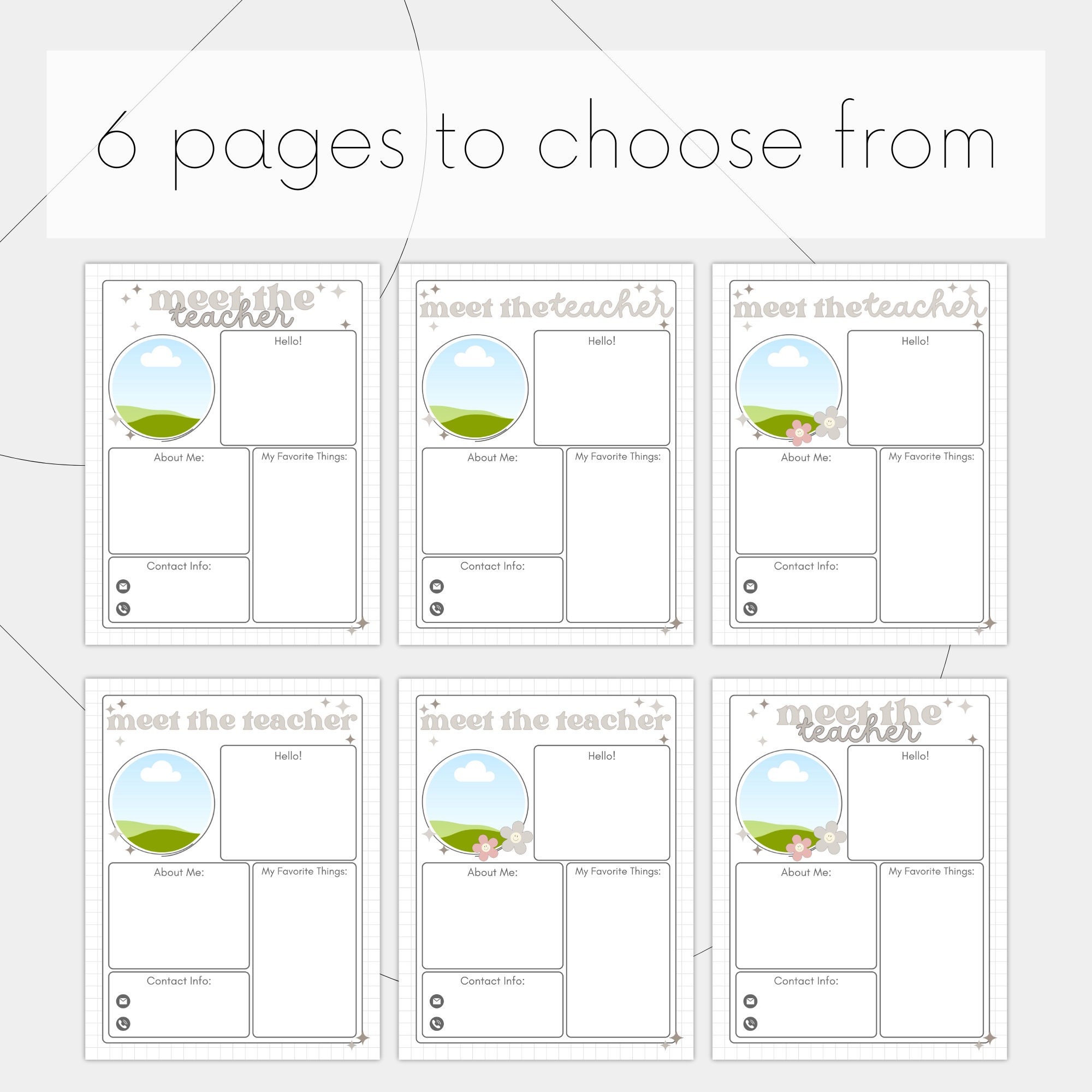 Editable Meet the Teacher Template, Neutral Retro Back to School ...