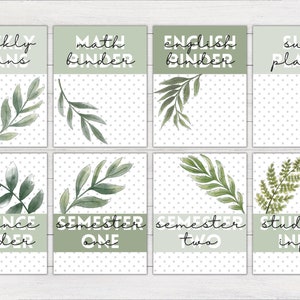 Binder Cover and Spines | Editable | Modern Greenery, Binder Covers ...