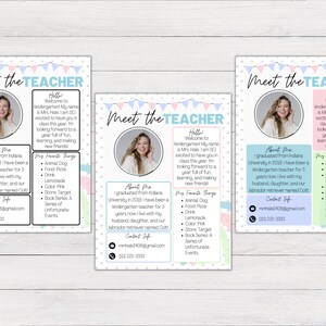 Editable Meet the Teacher Template | Pastel Rainbow | Back to School ...