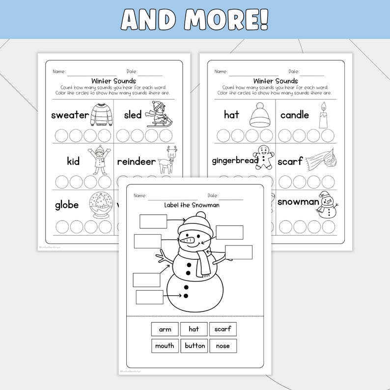December No Prep Literacy Worksheets for Kindergarten | Winter Reading ...