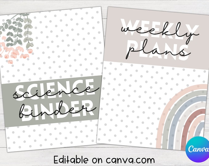 Cubiertas y lomos de carpetas editables / Cubiertas de carpetas Boho ...