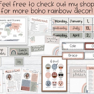 Boho Rainbow Weather Label Cards | Polka Dots, Classroom Decor ...