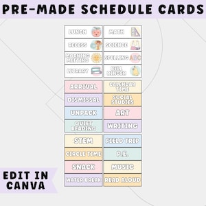 Printable & Editable Classroom Schedule, Daisy Pastel Classroom Decor ...