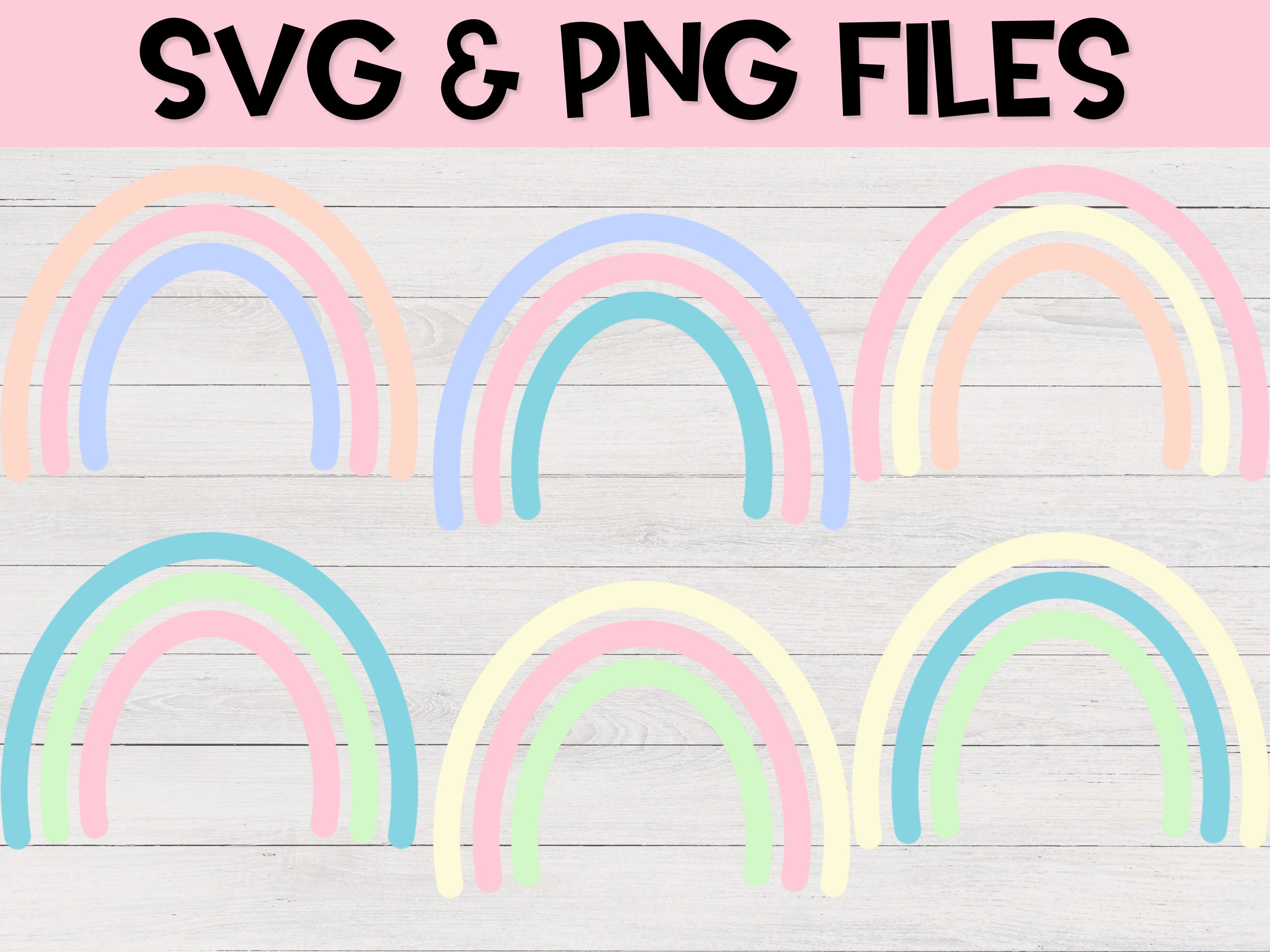 Pastel Rainbow Clipart Rainbow Clipart, Rainbow PNG, Pastel Rainbow SVG ...