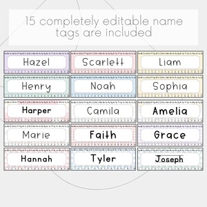 Daisy Pastel Desk Name Tags for Pastel Classroom Decor, Editable Desk ...
