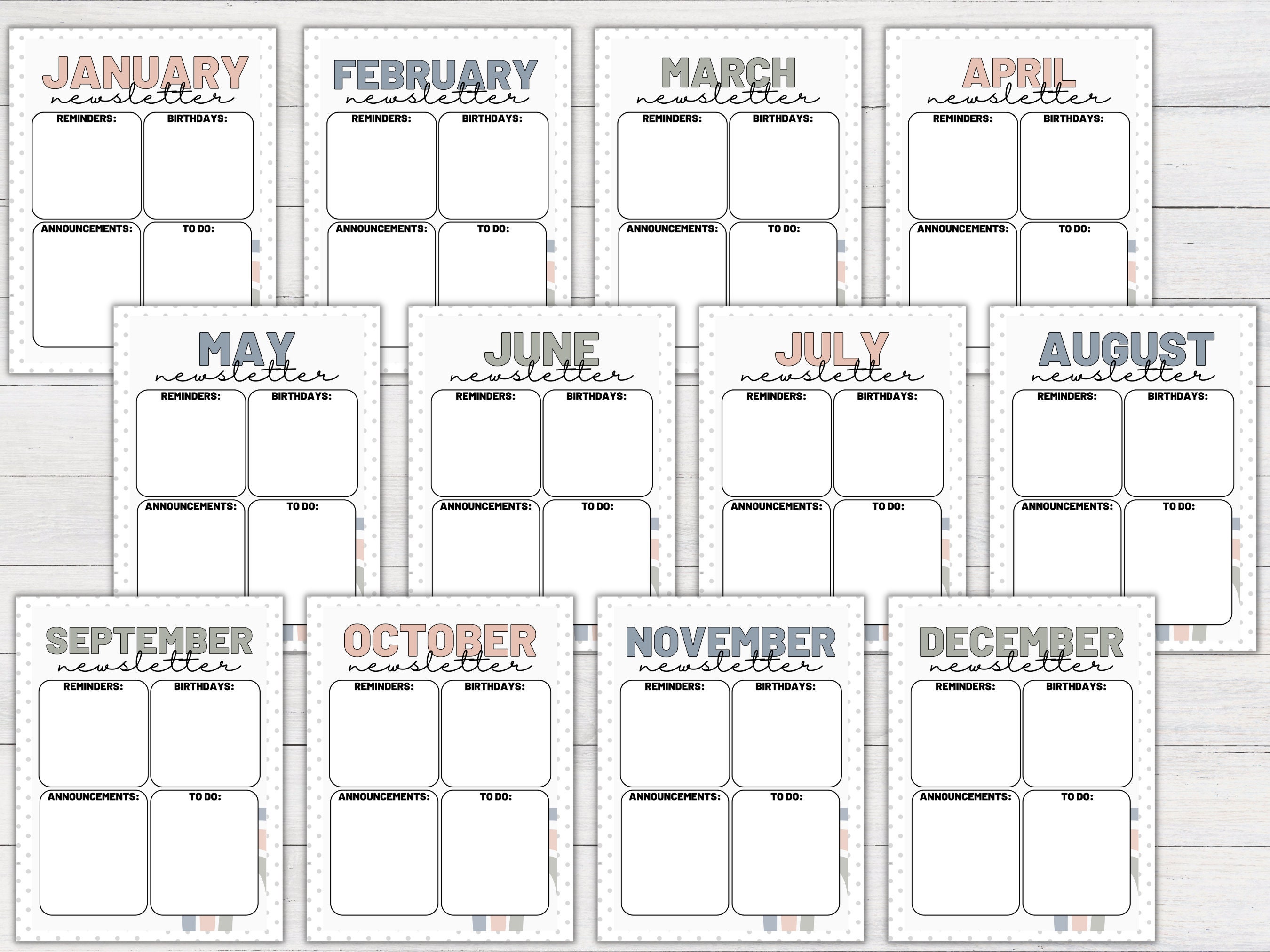 Editable Monthly Teacher Newsletter Boho Rainbow, Monthly Newsletter ...