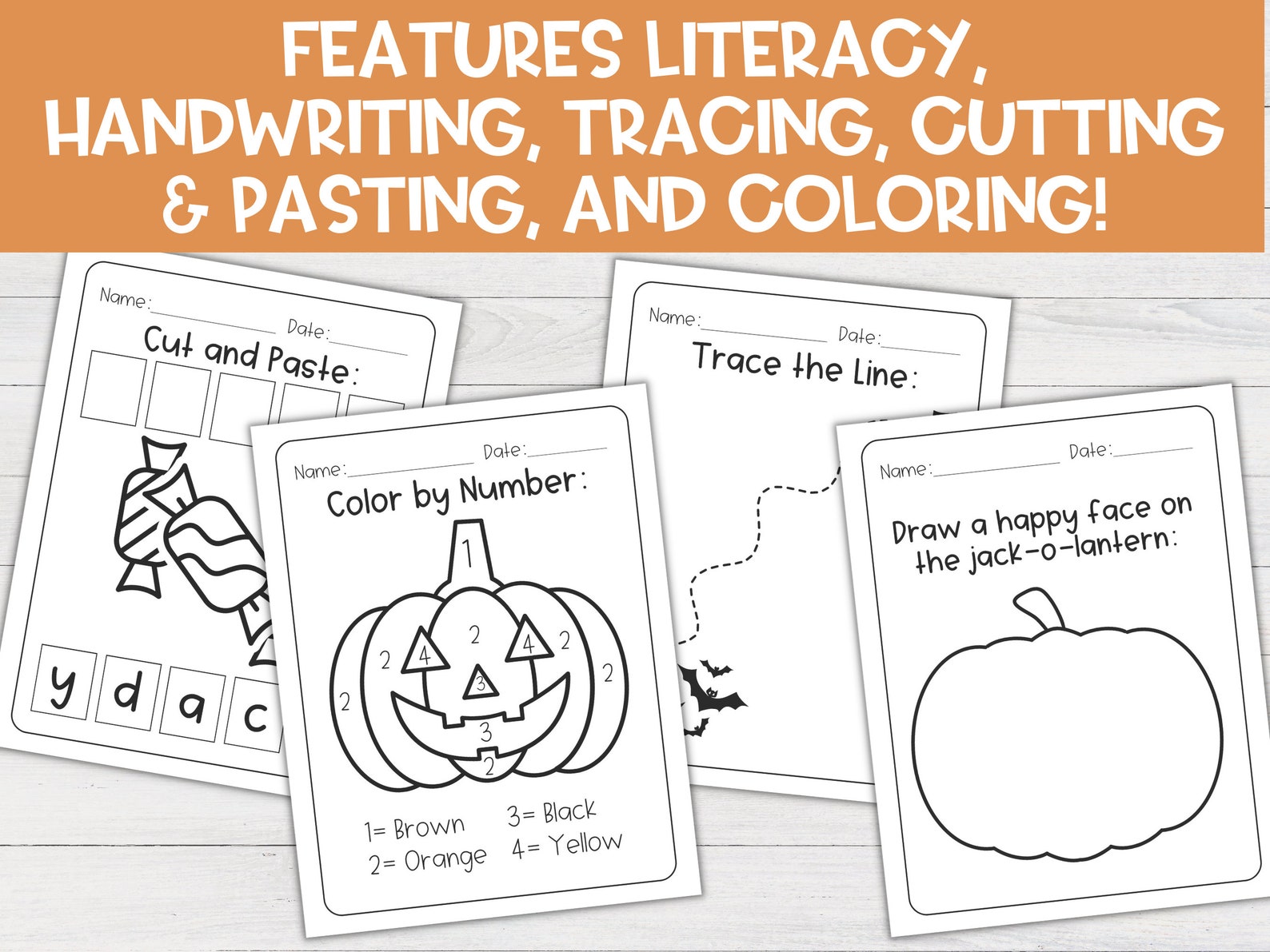 Halloween Worksheet Bundle Preschool and Kindergarten | Homeschool ...