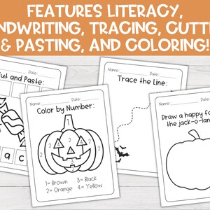 Halloween Worksheet Bundle Preschool and Kindergarten | Homeschool ...