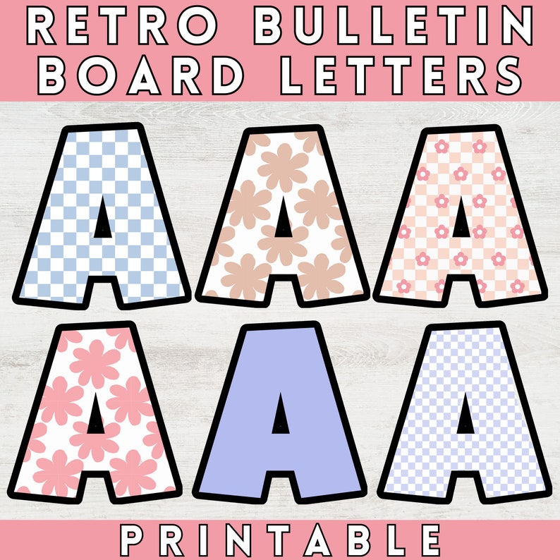 Retro Bulletin Board Letters for Retro Classroom Decor, Groovy Bulletin ...