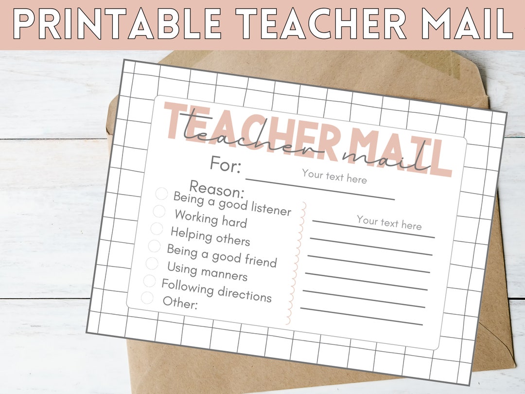 Printable Boho Teacher Mail | Neutral Teacher Mail, Note From Teacher ...