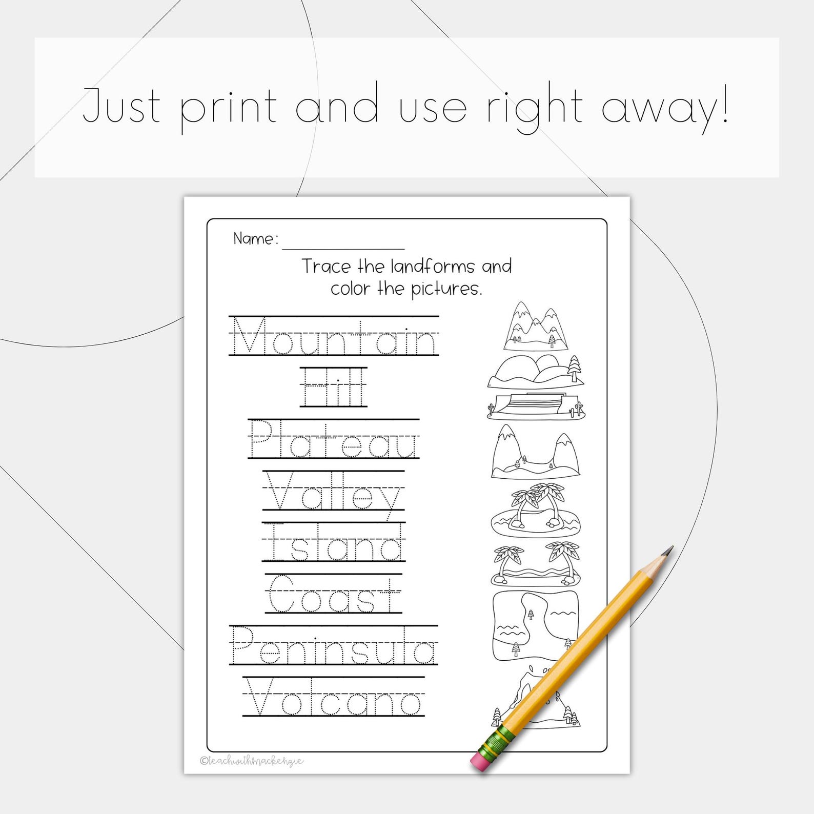 Landforms Worksheets for First Grade | Printable Landform Worksheet ...