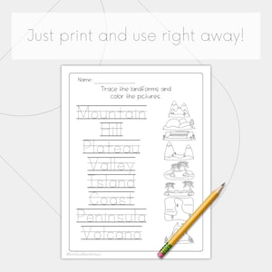 Landforms Worksheets for First Grade | Printable Landform Worksheet ...