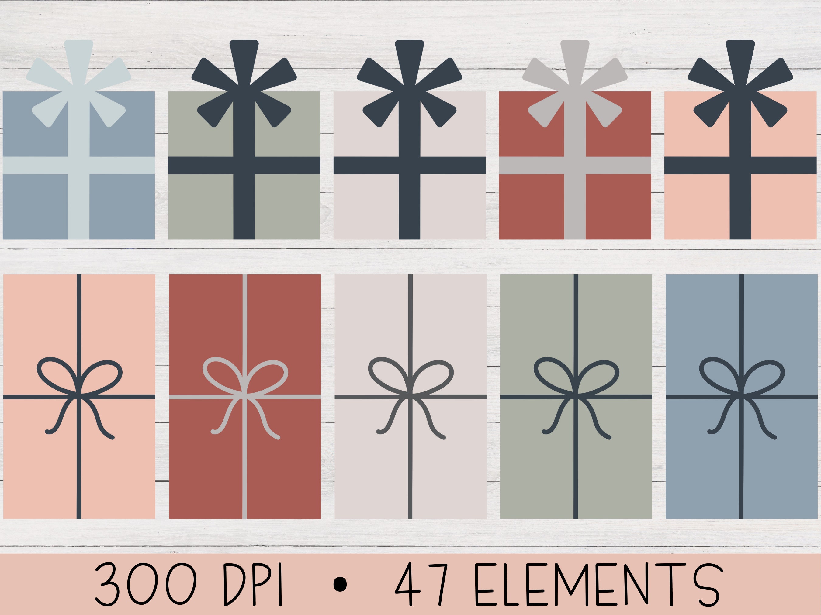 Boho Christmas Gift Clipart Boho Christmas Present Clipart - Etsy