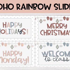 Christmas Slides Templates | Boho Rainbow Christmas Slides, Google ...