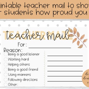 Printable Teacher Mail | Fall, Watercolor, Back to School, Teacher ...