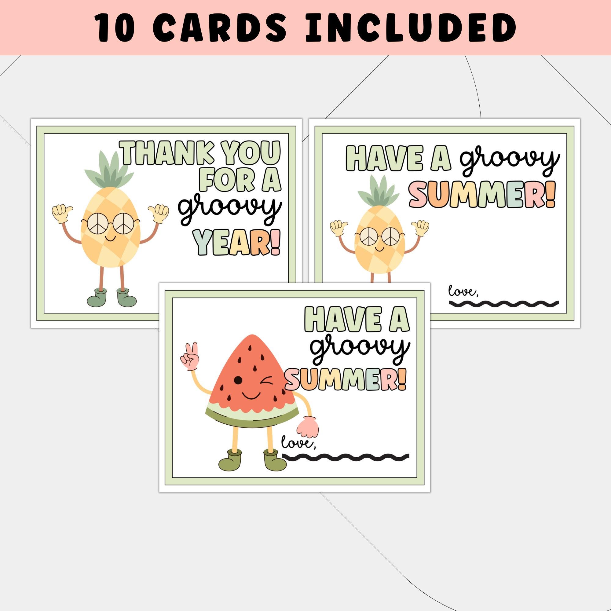 End of the Year Thank You Cards for Students | Retro Printable Cards ...