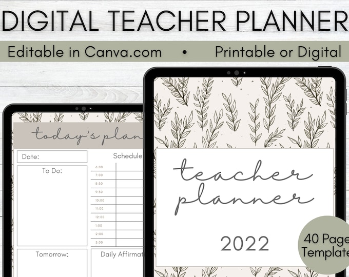 Printable Teacher Planner 2023-2024 | Boho Rainbow, Teacher Binder ...