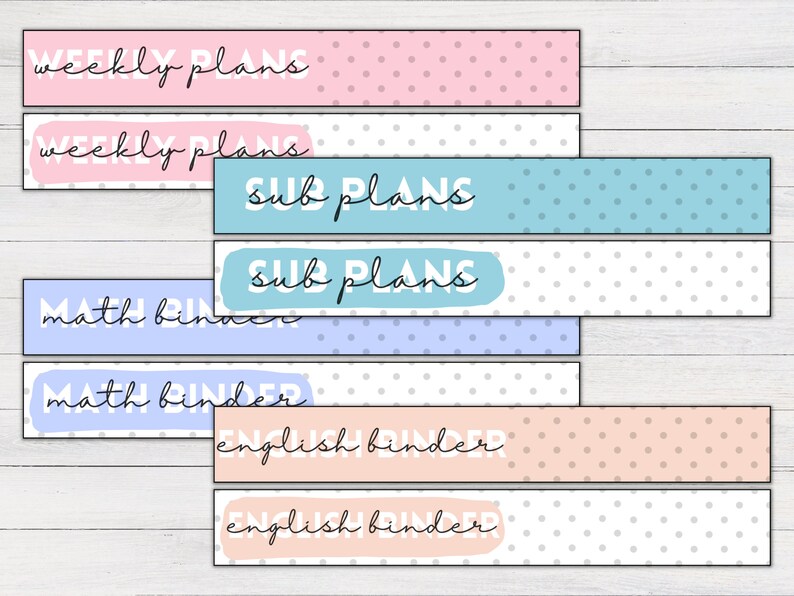 Editable Binder Covers Pastel Rainbow Printable Binder - Etsy