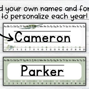 Modern Greenery Desk Name Tags | Editable | Classroom Decor, Back to ...