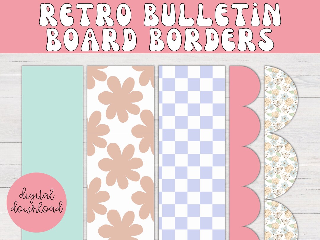 Retro Bulletin Board Borders | Retro Classroom Decor, Groovy Bulletin ...