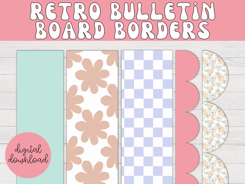Retro Bulletin Board Borders Retro Classroom Decor, Groovy Bulletin ...