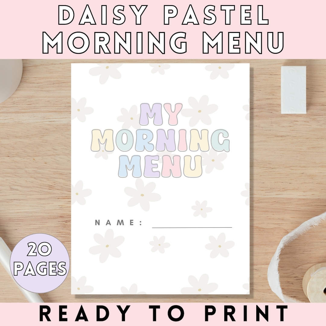 Daisy Pastel Morning Menu, Printable Morning Menu for Preschool ...