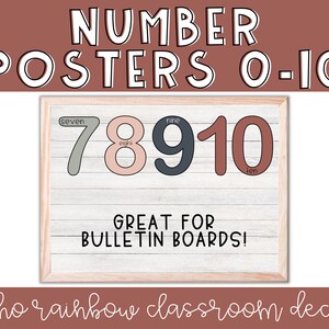 Boho Rainbow Number Posters 0-10 | Editable, Cut-out, Classroom Decor ...