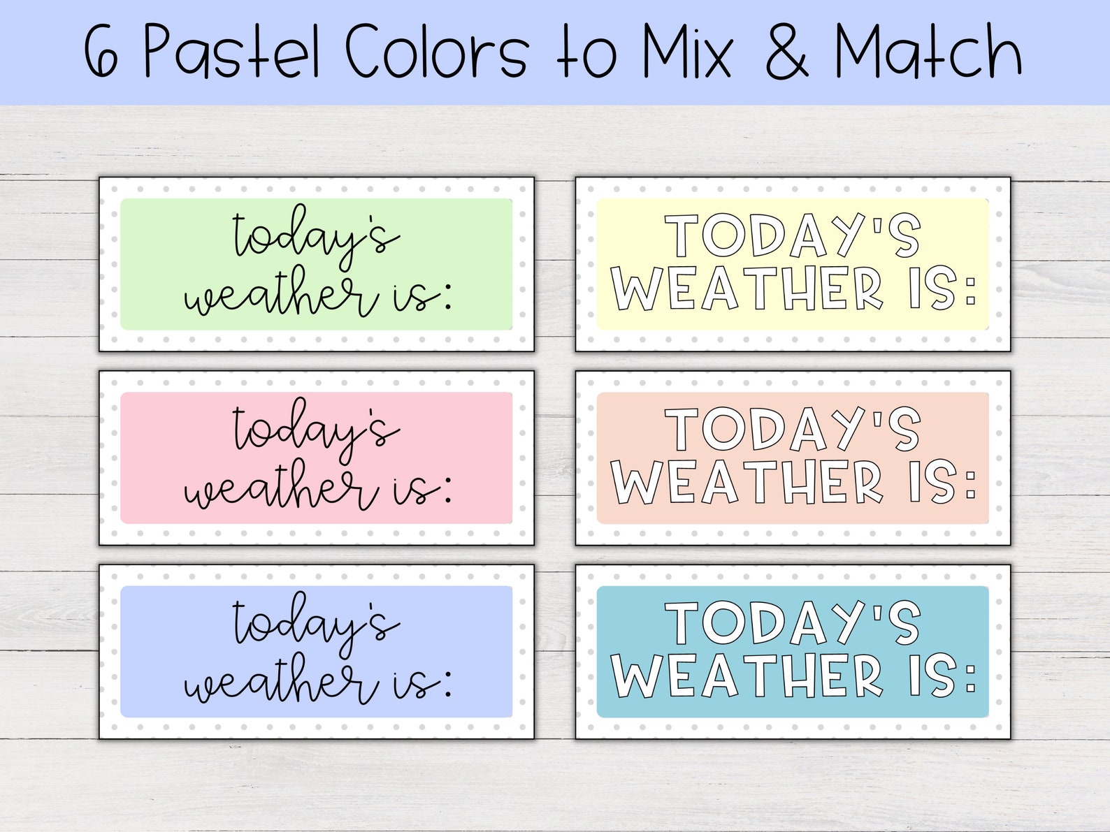Pastel Rainbow Weather Labels | Classroom Decor, Polka Dots, Pastel ...