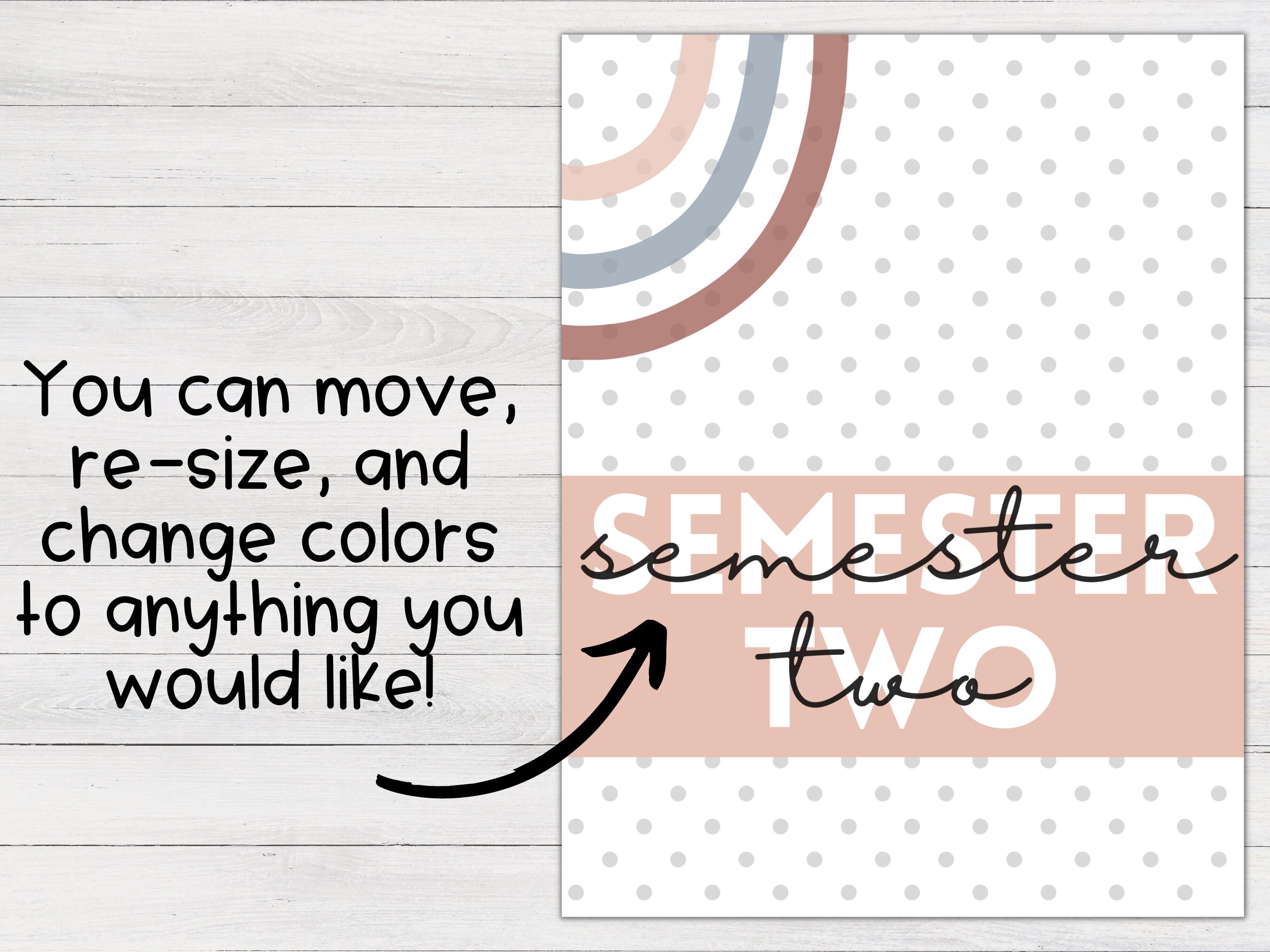 Binder Cover and Spines Editable Boho Rainbow Binder - Etsy